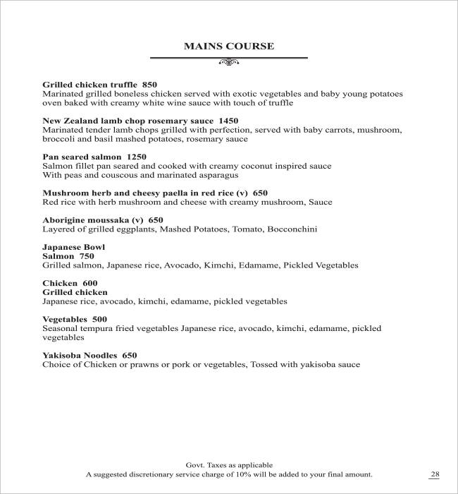 Menu at Raise The Bar Rooftop - Clarens Hotel, Gurugram Rural