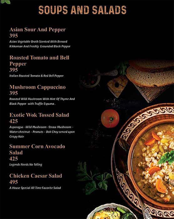 Menu of Sutra Gastropub, DLF Cyber City, Gurgaon