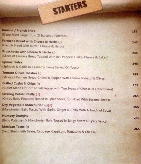 Menu at Sizzling Salsa, Dumas, Rajhans Belliza (B