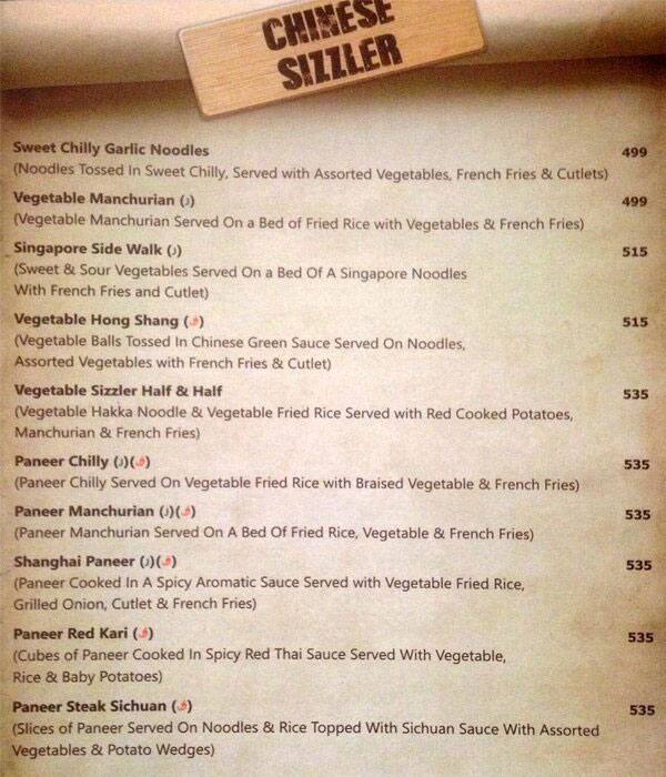 Menu at Sizzling Salsa, Surat, rajhans montessa