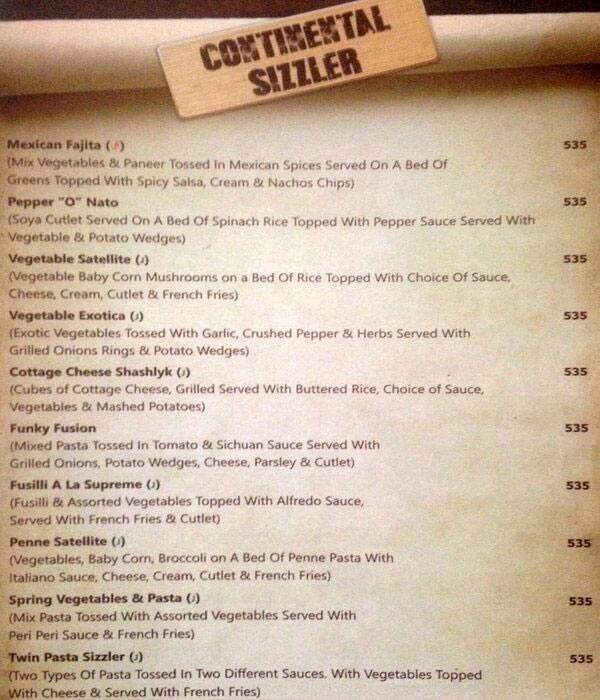 Menu at Sizzling Salsa, Surat, rajhans montessa