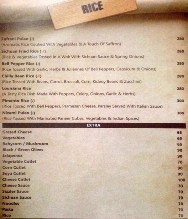 Menu at Sizzling Salsa, Surat, rajhans montessa