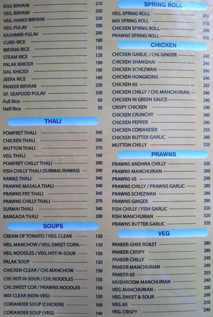 Menu at New Madras Lunch Home, Mumbai