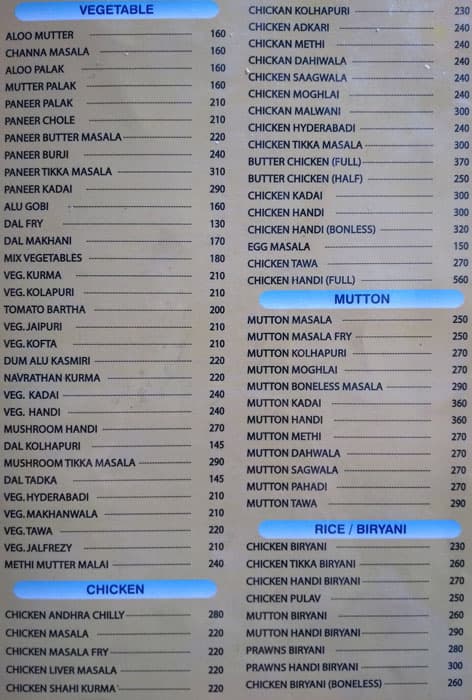Menu at New Madras Lunch Home, Mumbai
