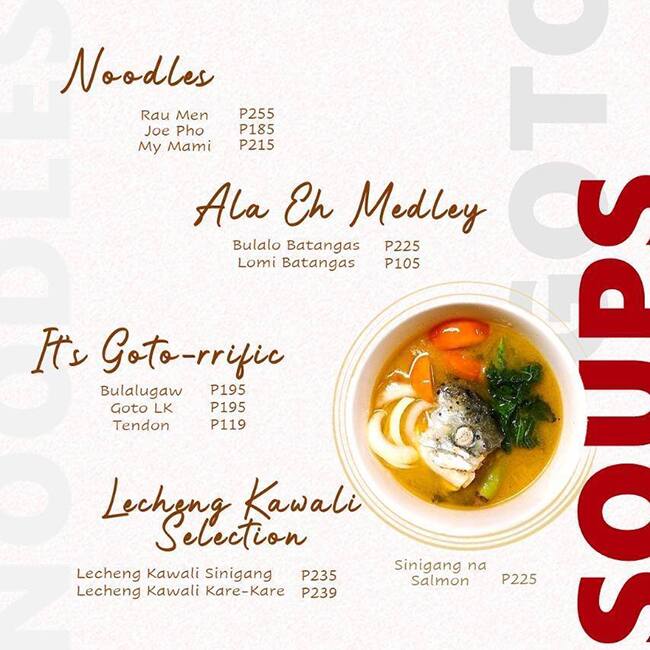 Menu at Recovery Food restaurant, Taguig, Ground Floor
