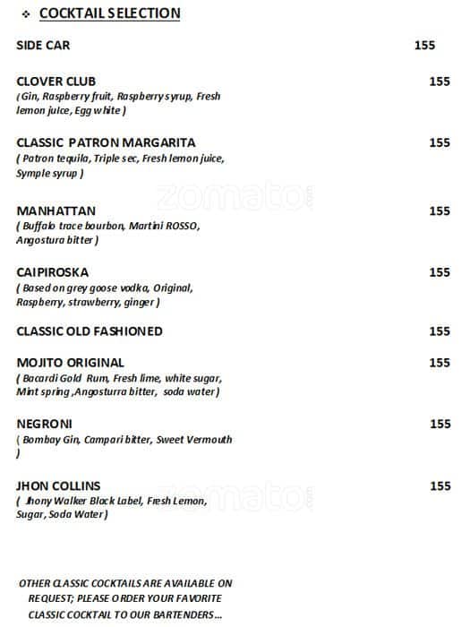 Menu at Artoz Bar, South Jakarta, The Energy Building