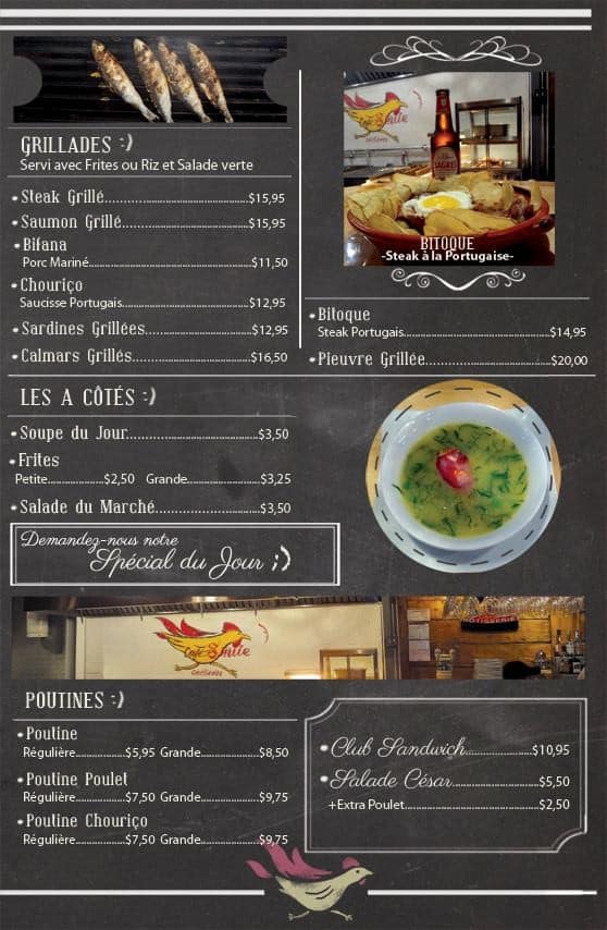 Menu at Smile Chez Clara BBQ, Montréal