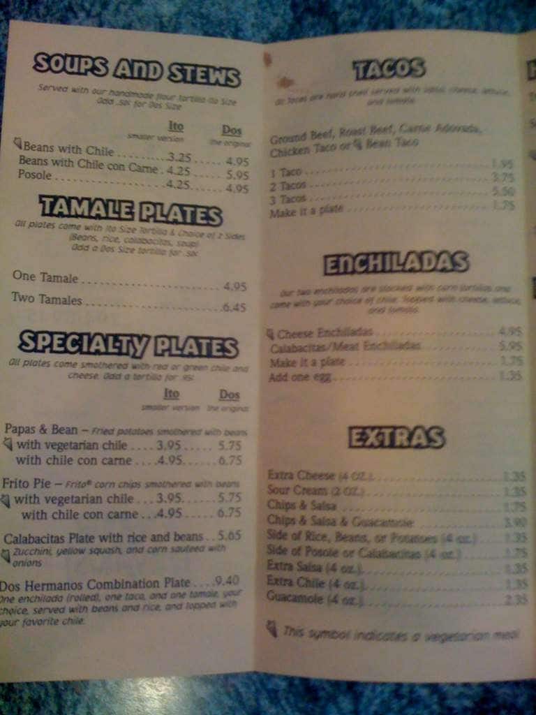 Menu Dos Pollos Hermanos