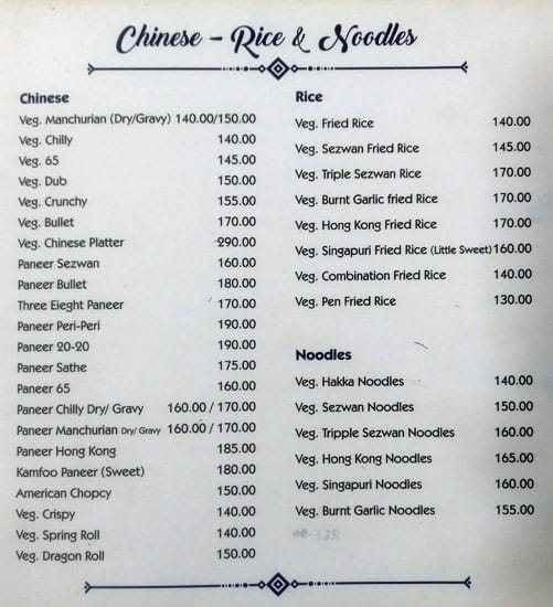 Menu at Food Castle, Nashik, Shop 1