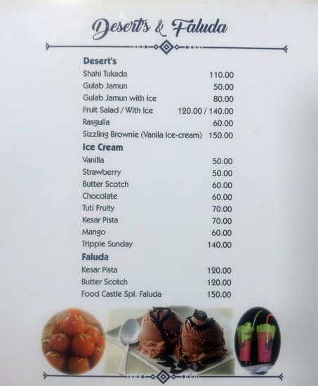 Menu at Food Castle, Nashik, Shop 1