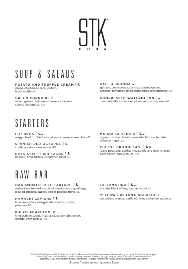 STK Doha - The Ritz-Carlton, Westbay, Doha का मेनू - Zomato Qatar