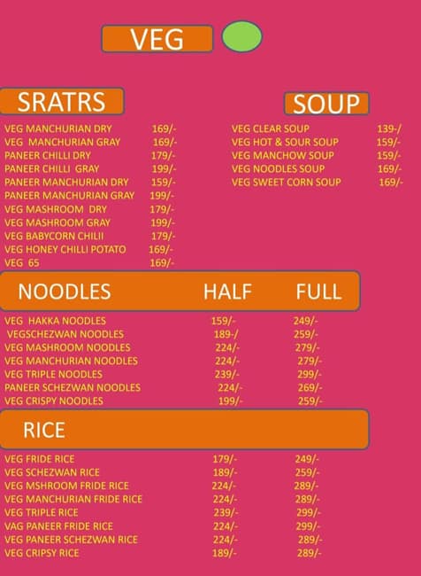 Menu of Tandoor & Chinese Point, Karve Nagar, Pune