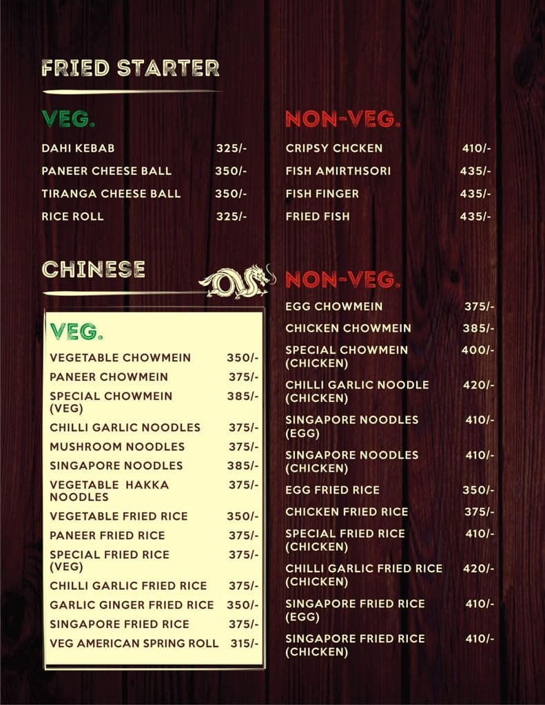 Menu at Mehfil Restaurant, Kanpur, 16/12