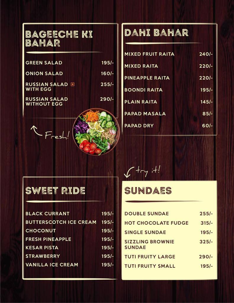 Menu at Mehfil Restaurant, Kanpur, 16/12