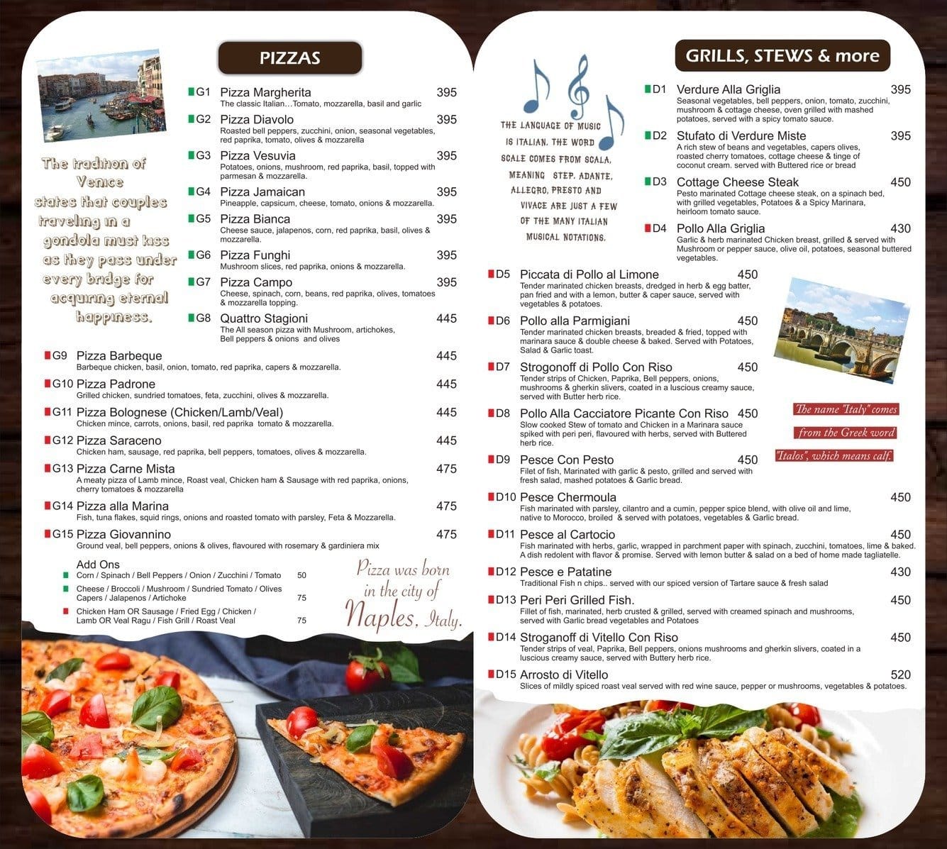 Pasta Bar Veneto Pondicherry Menu Menu Of The Pasta Bar Veneto,