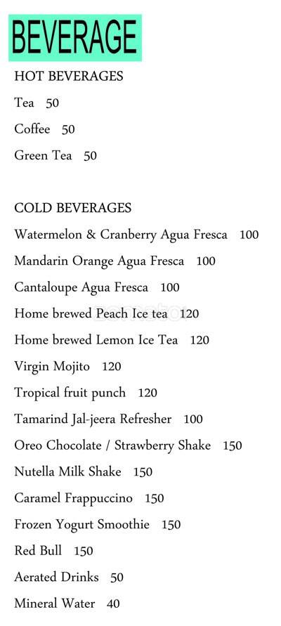 Menu at The Mirage Restaurant, Bengaluru, 61