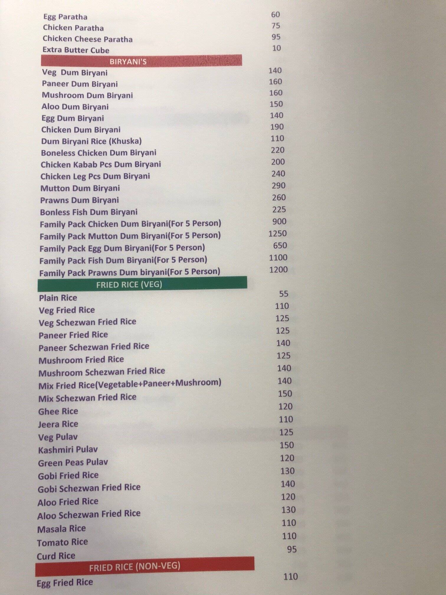 Menu at Food junction, Bengaluru, #13