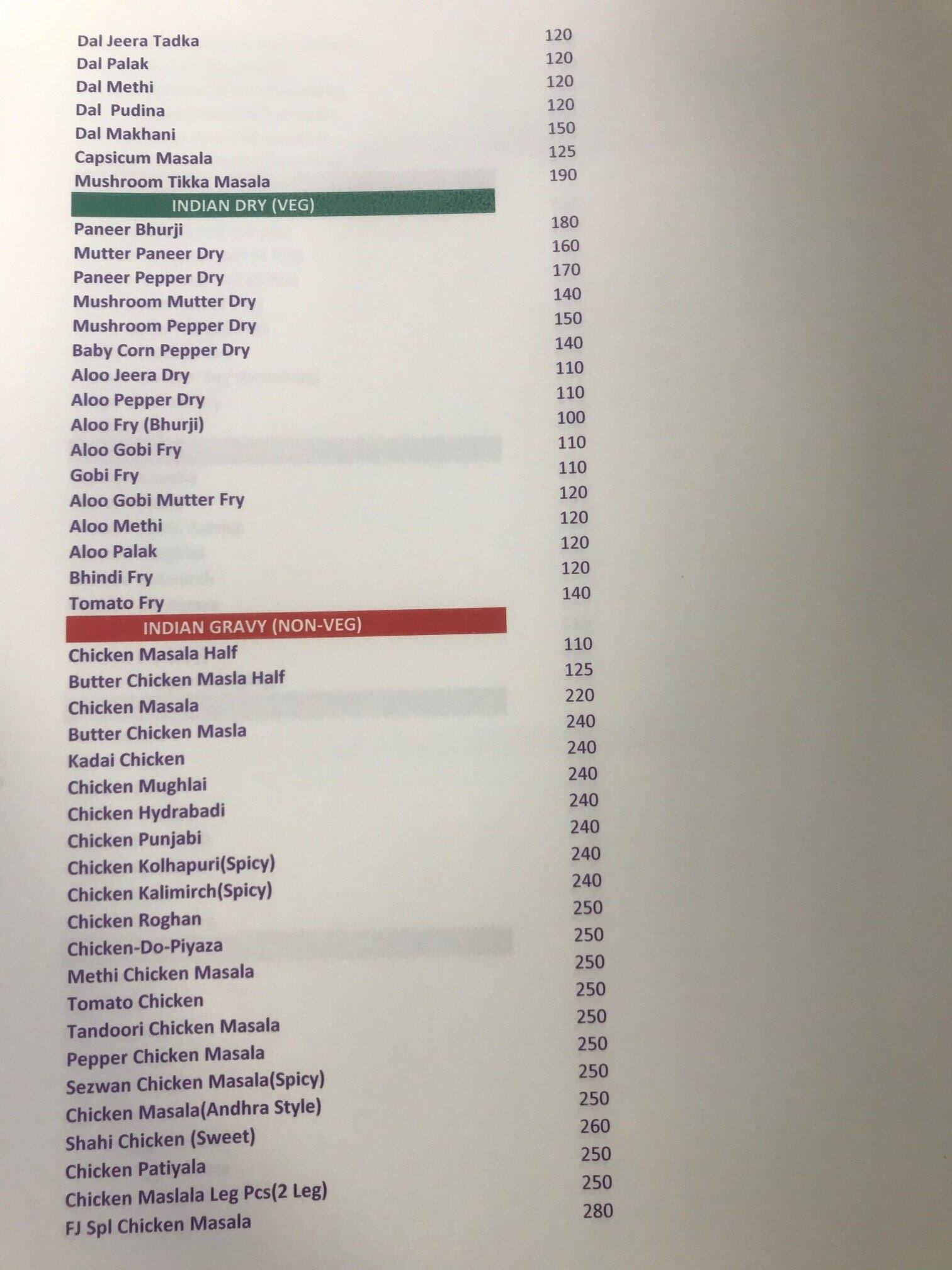 Menu at Food junction, Bengaluru, #13