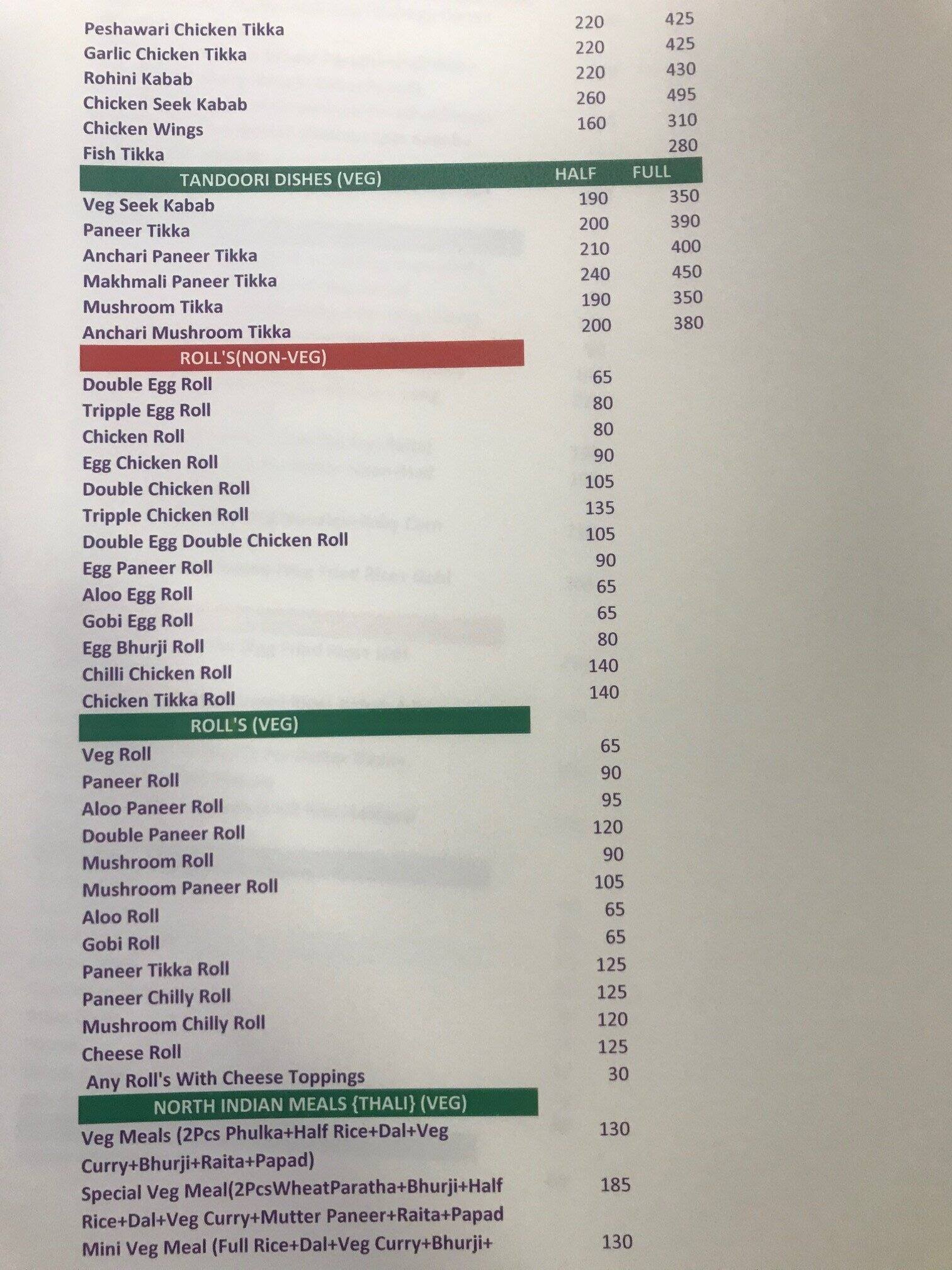 Menu at Food junction, Bengaluru, #13