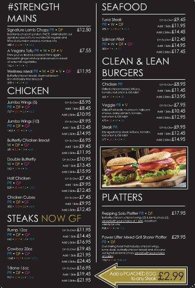 Menu at Gyms Kitchen restaurant, London, A Roy D Thai Take Away