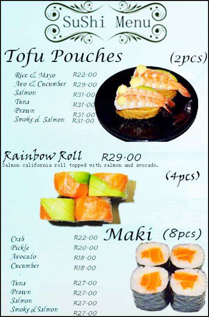 Menu at Food Works restaurant, Johannesburg