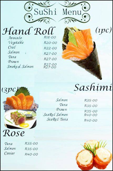 Menu at Food Works restaurant, Johannesburg