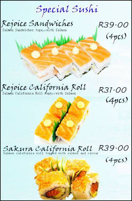 Menu at Food Works restaurant, Johannesburg