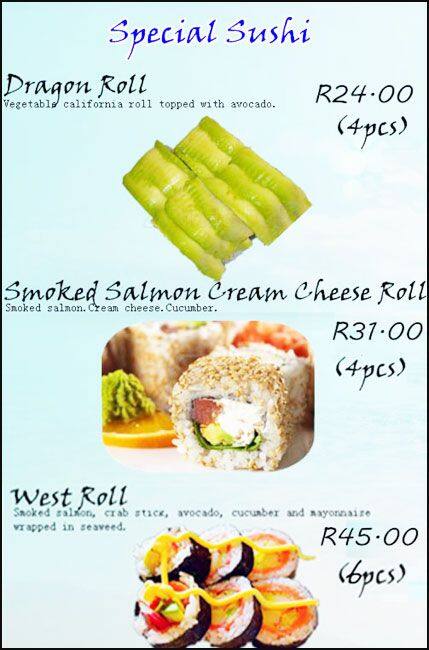 Menu at Food Works restaurant, Johannesburg