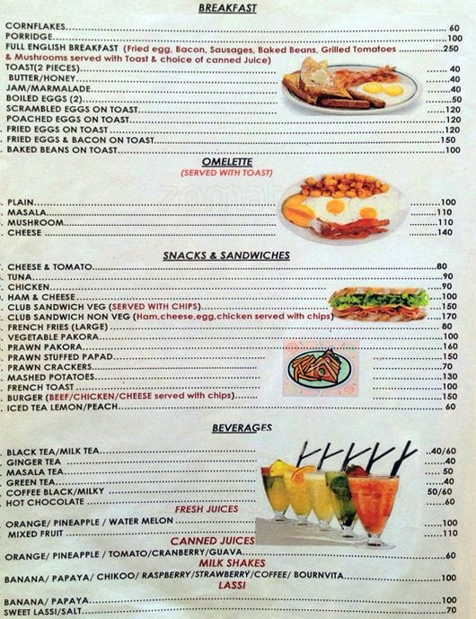 Spotty's Shack Menu, Menu for Spotty's Shack, Candolim, Goa - Zomato
