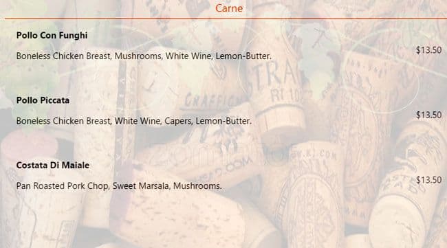 Menu at Marianna Ristorante pub & bar, Renton