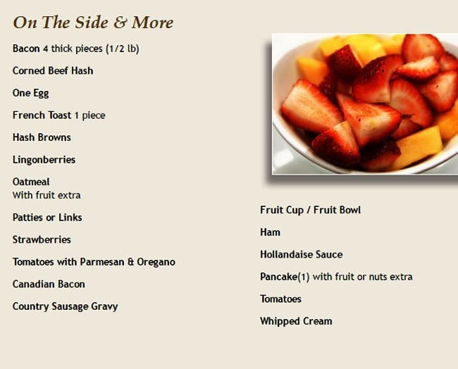 Menu at Burnt Toast Restaurant, Elgin