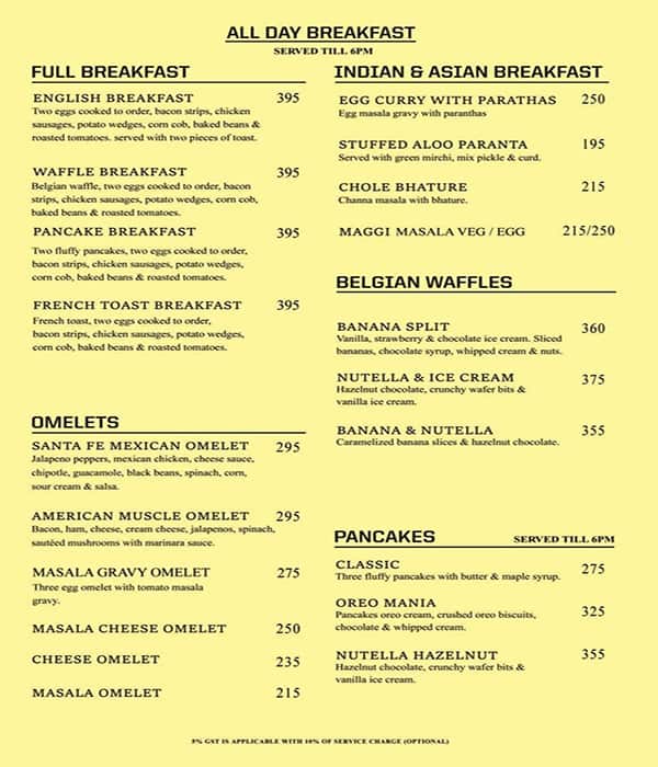 Menu of Uptown Escape Cafe & Cocktail Bar, Christian Basti, Guwahati