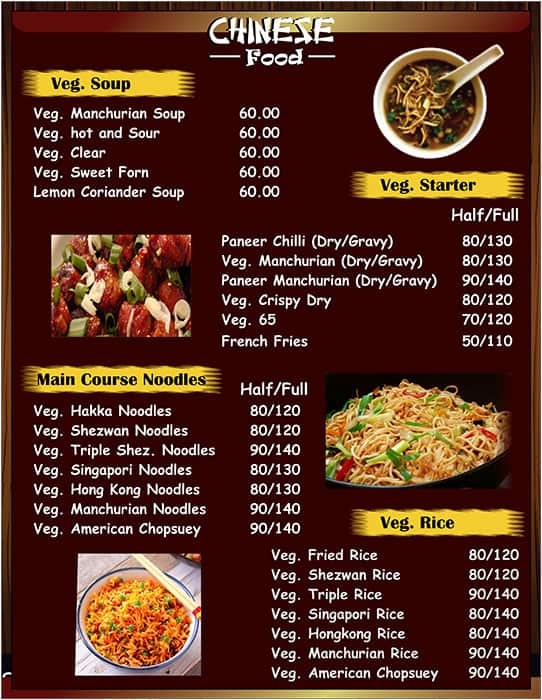 Menu of King Chinese and Biryani House, Wakad, Pune