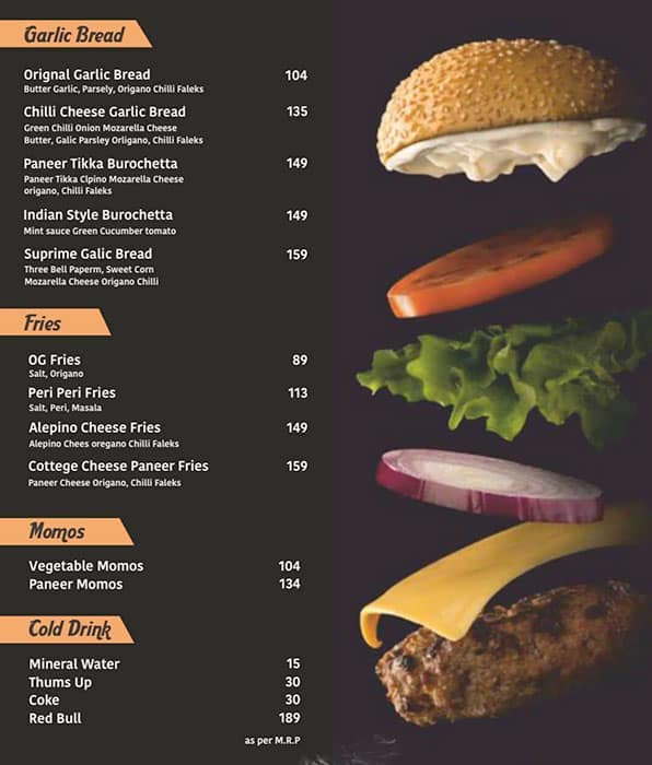 Menu at M5 Cafe, Jodhpur