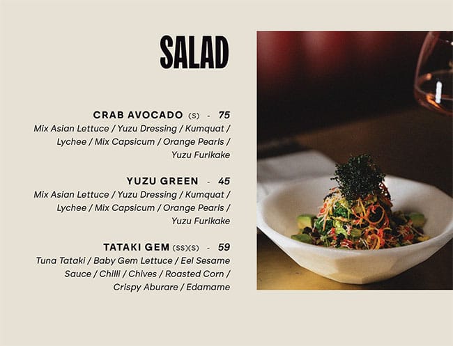 Menu of SushiYaki, Madinat Jumeirah, Dubai