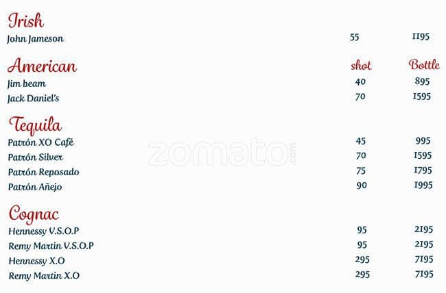 Menu at Lua Restaurant and Lounge at Sofitel Dubai Resort and Spa, Dubai