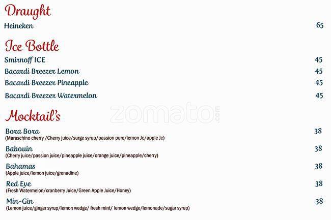 Menu at Lua Restaurant and Lounge at Sofitel Dubai Resort and Spa, Dubai