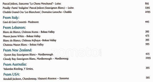 Menu at Lua Restaurant and Lounge at Sofitel Dubai Resort and Spa, Dubai