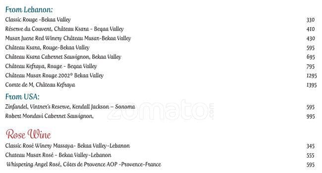 Menu at Lua Restaurant and Lounge at Sofitel Dubai Resort and Spa, Dubai