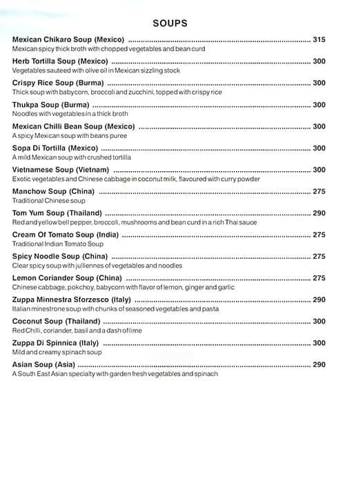 Menu of Flag's, Malad West, Mumbai