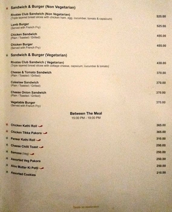 Menu at Bluu Bar and Lounge, Varanasi