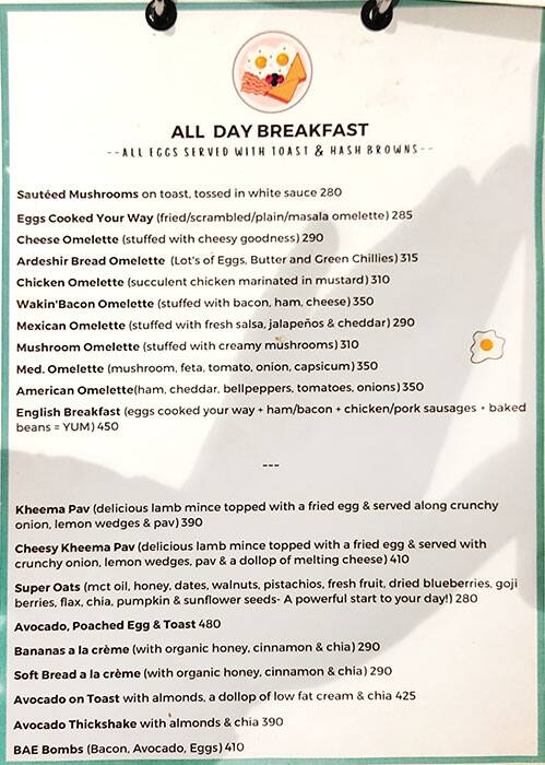 Menu at Where Else Diner & Bar, Pune, Villa #18