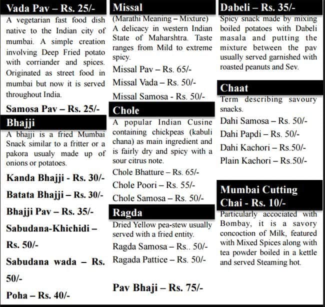 Mumbai Cafe Menu, Menu for Mumbai Cafe, Padur, Chennai - Zomato