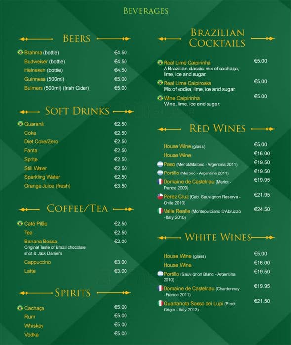 Menu at toastie cafe, Dublin