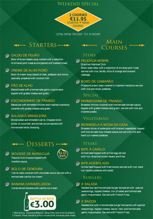 Menu at toastie cafe, Dublin