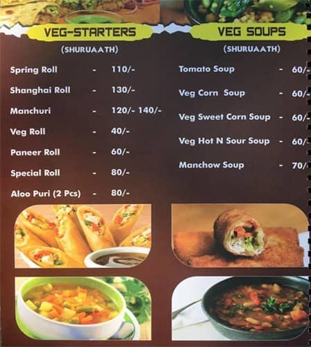 Menu at Veg Nation, Hyderabad, Tilak Road