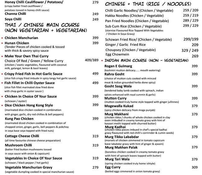 Menu at ROCK HOUSE, Panchkula, SCO. 387