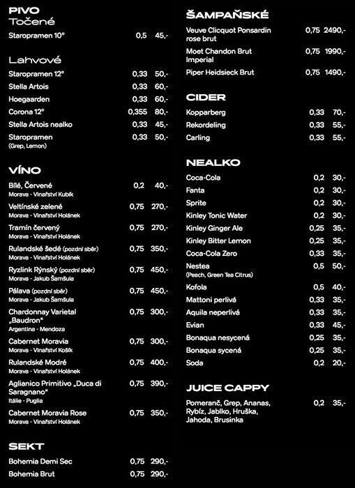 Roxy Menu, Menu podniku Roxy, Staré Město, Praha 1 - Lunchtime/Zomato