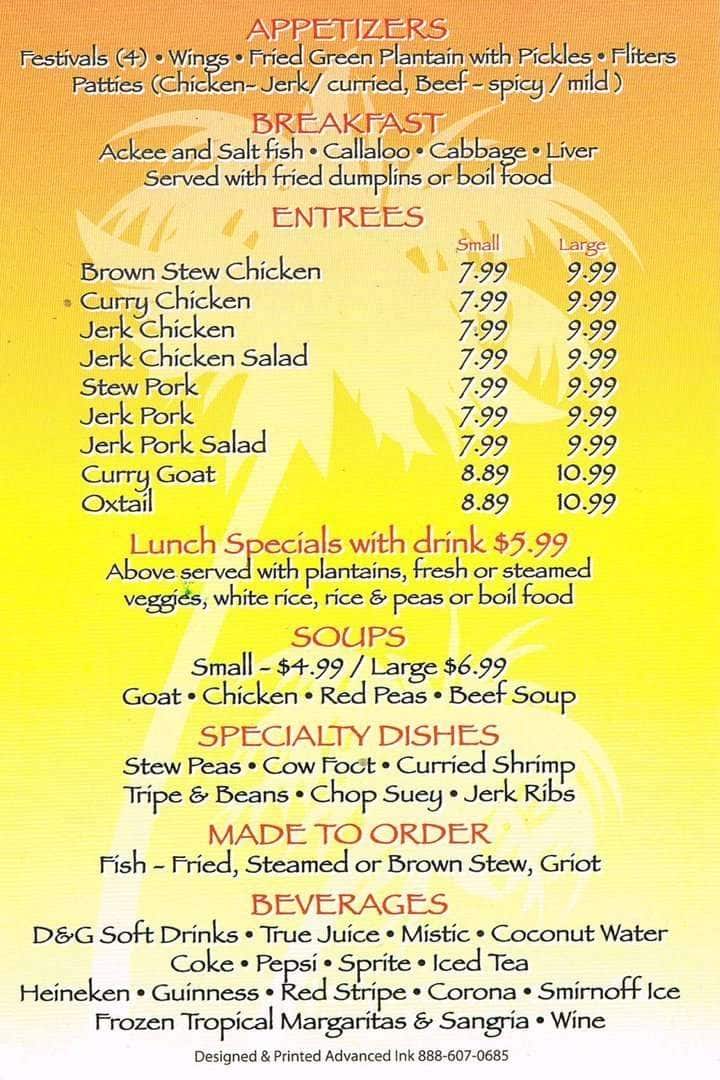 Big Taste Caribbean Restaurant Menu - Urbanspoon/Zomato