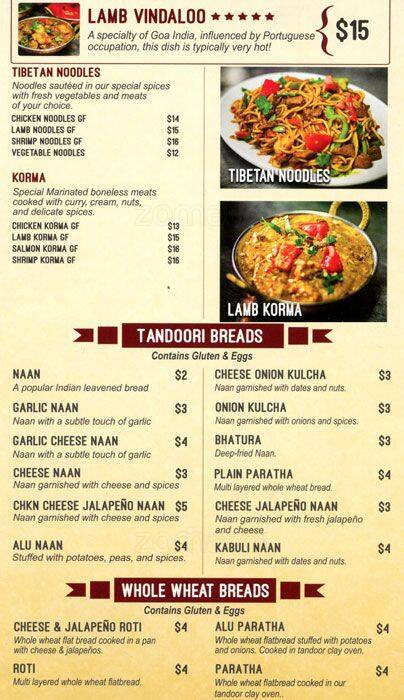 Menu at Yak And Yeti pub & bar, Denver, E Hampden Ave